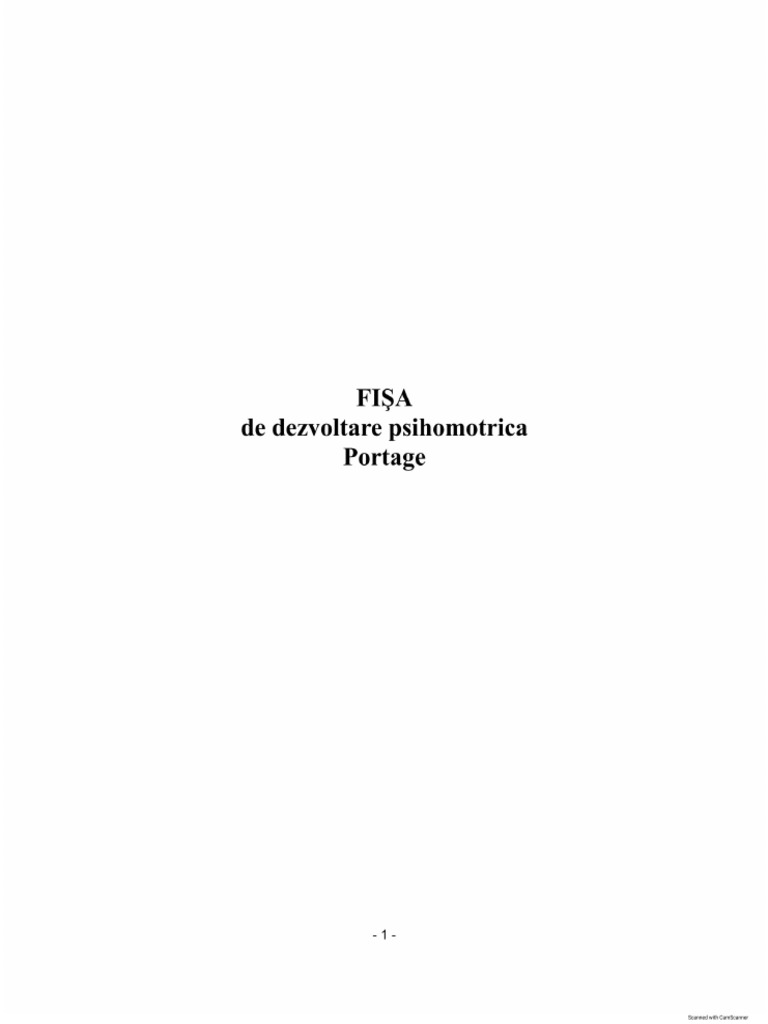 Fisa-Portage COMPLETĂ | PDF