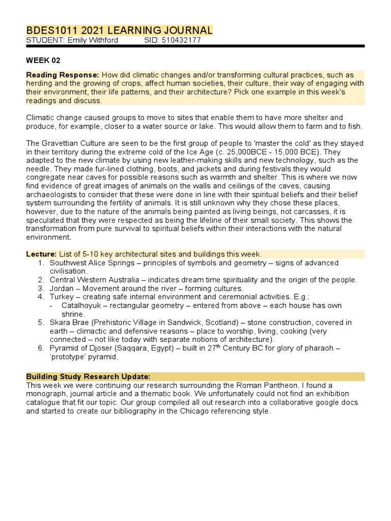 Learning Journal-1 | PDF