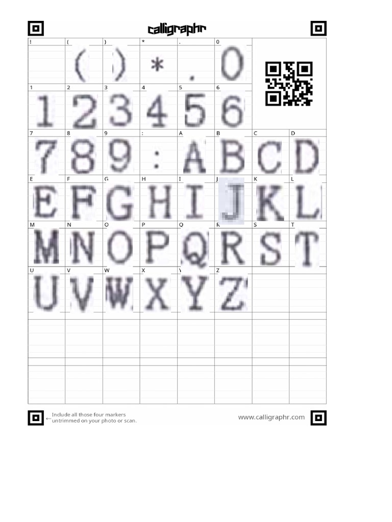Calligraphr Template | PDF