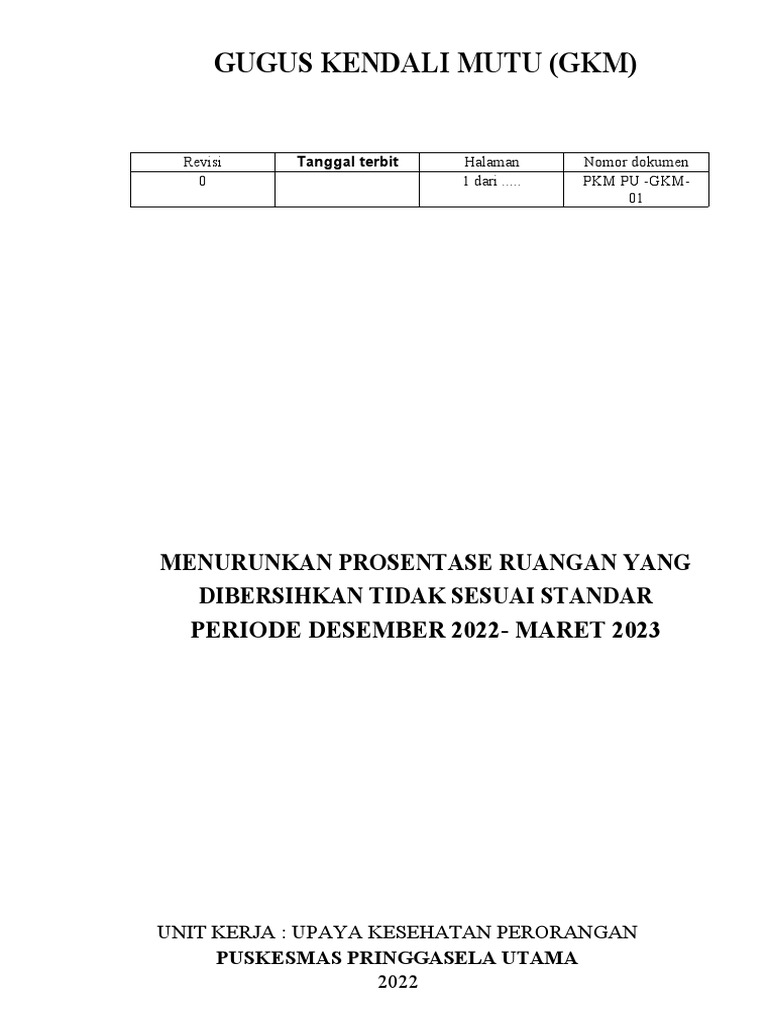 GKM Gembira Puskesmas Pringgasela Utma 1 | PDF