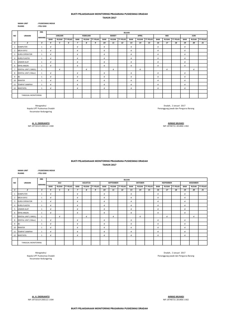 Bukti Monitoring Ruangan | PDF