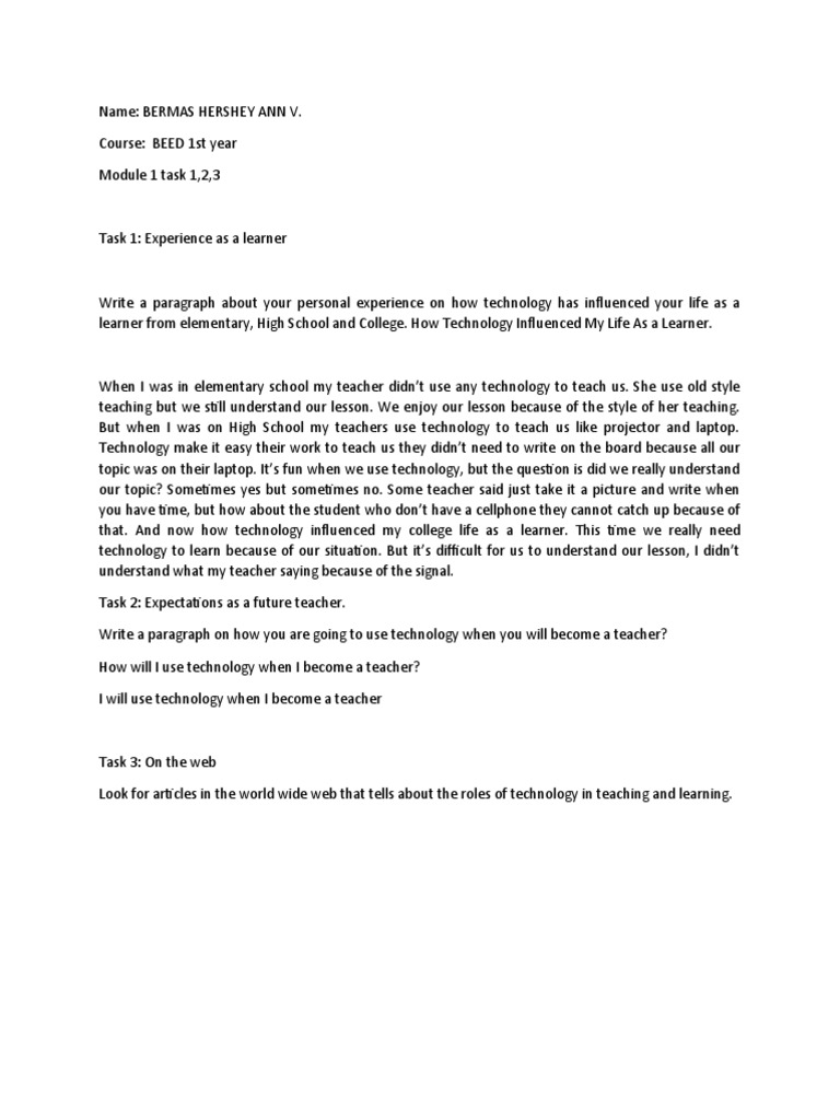 Module 1 Task 1,2,3 Hershey Ann | PDF | Career & Growth