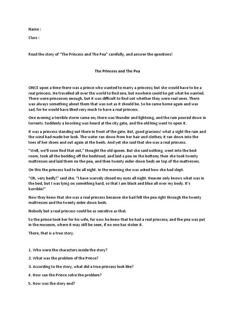 The Princess and The Pea | PDF