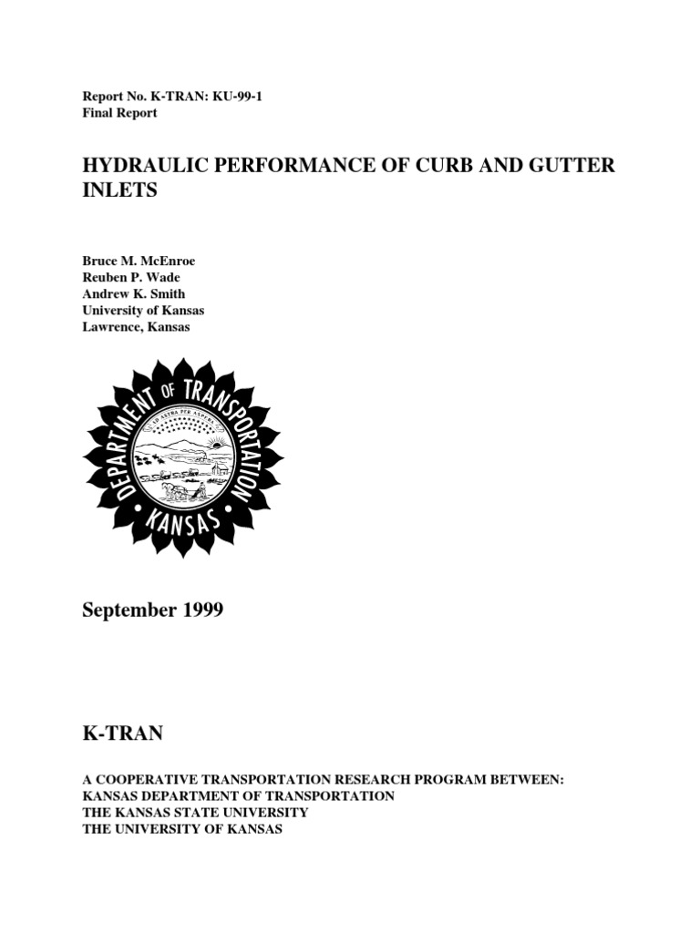 Hydraulic Performance of Curb and Gutter Inlets | PDF | Civil ...
