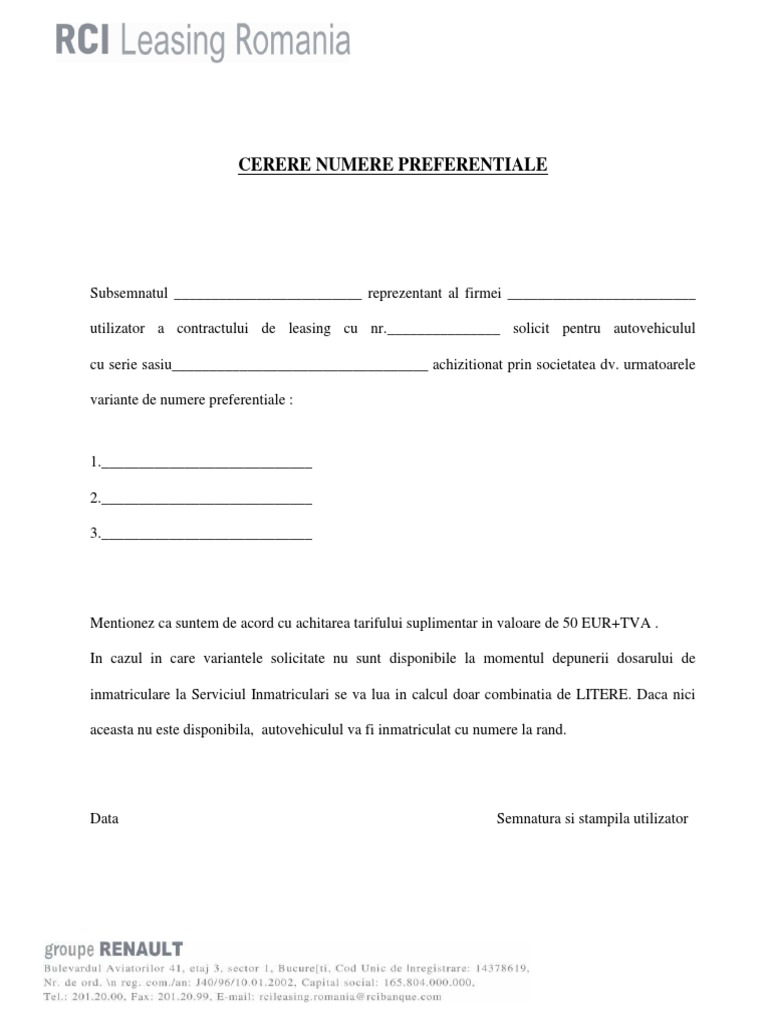 Cerere Numere Preferenatiale | PDF