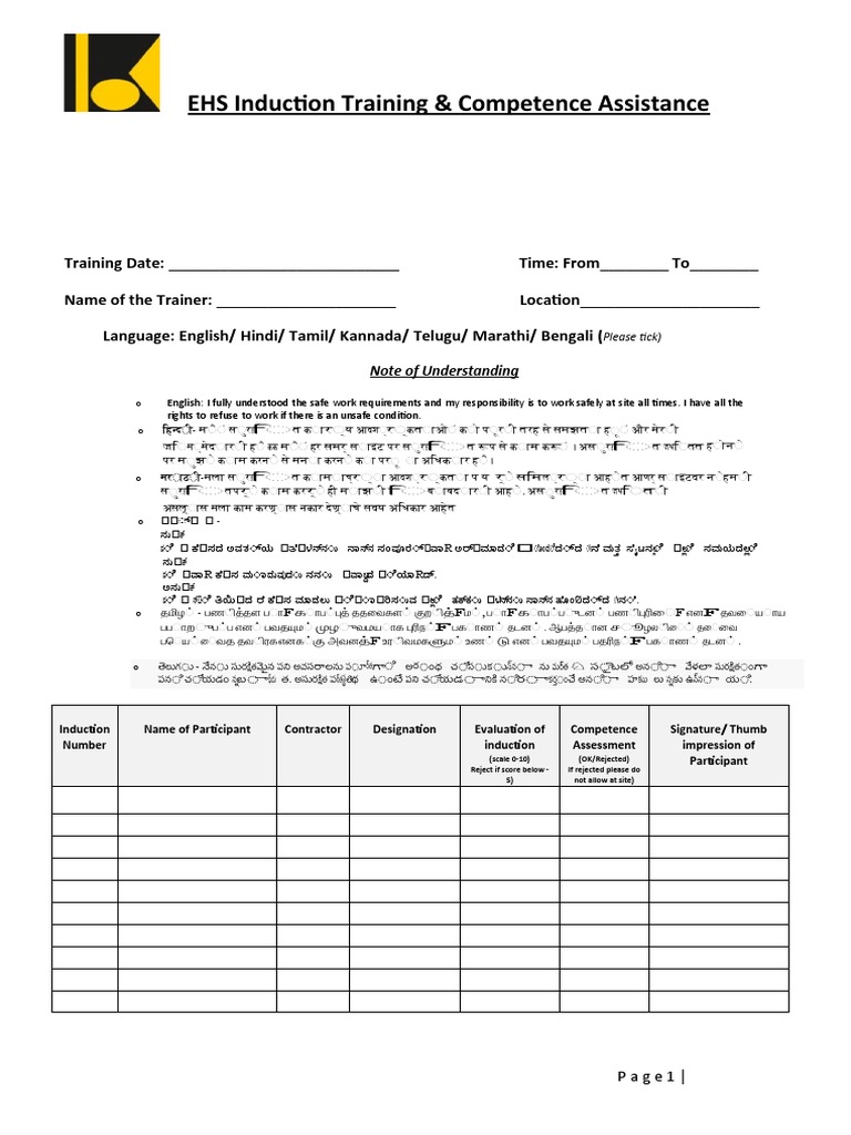 InductionTraining | PDF