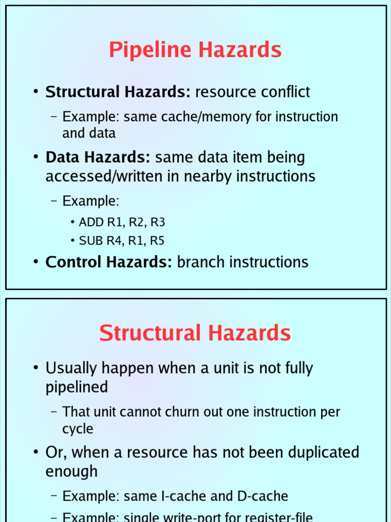 Pipeline Hazards: Structural Hazards: Resource Conflict | PDF | Central Processing Unit ...