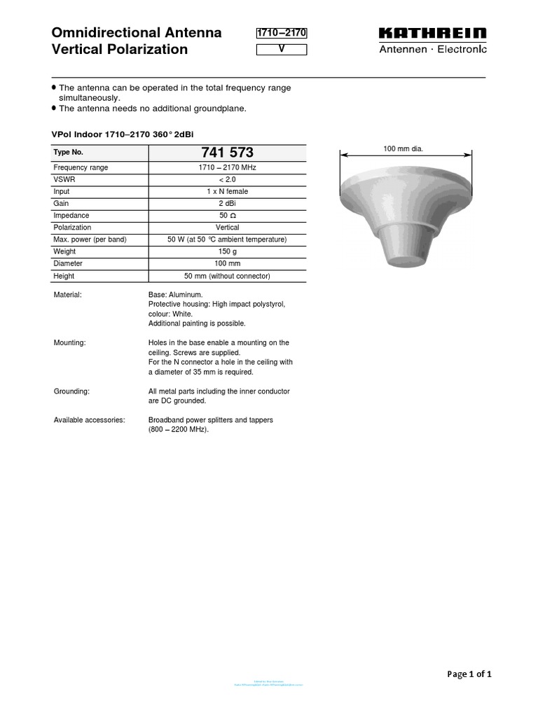 Kathrein - K741 573 | PDF