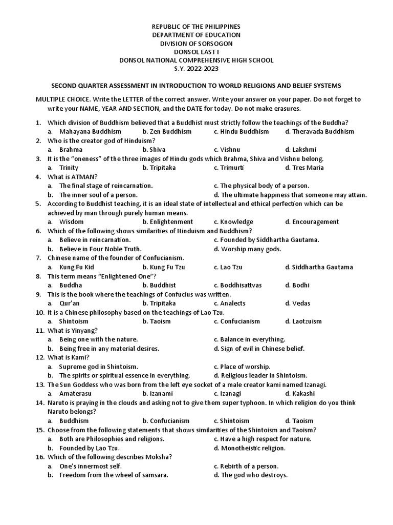 2nd Quarterly Assessment in IWRBS | PDF