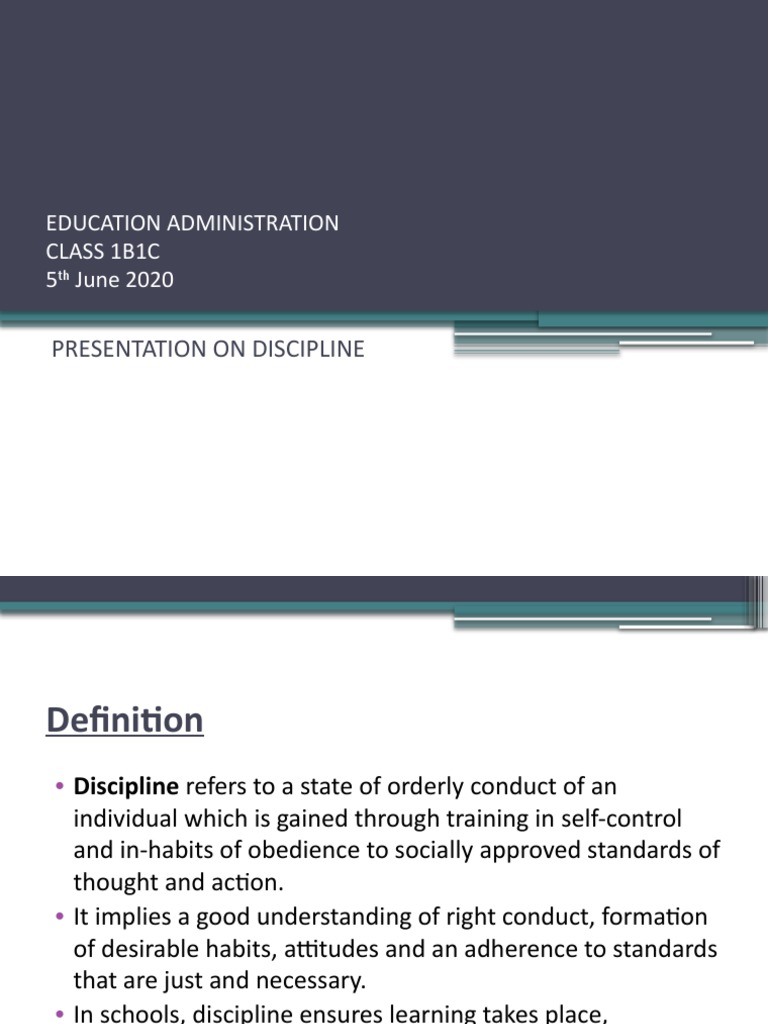 DISCIPLINE ED. ADMN Presentation | PDF | Disciplines | Teachers