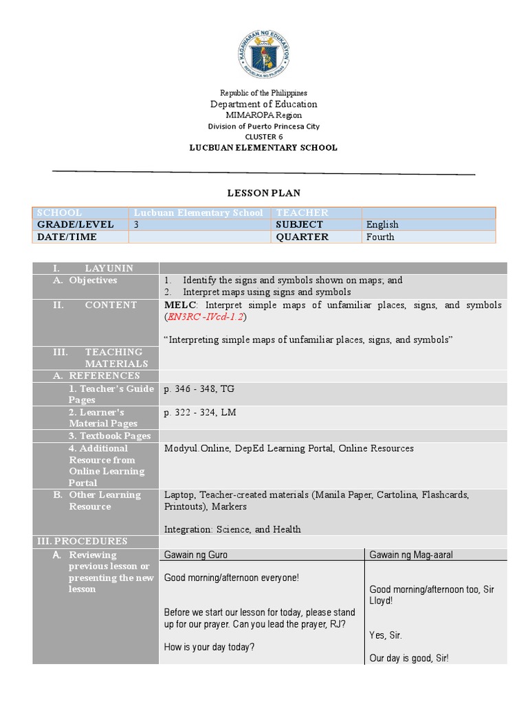 English DLP Interpreting Simple Maps | PDF | Symbols