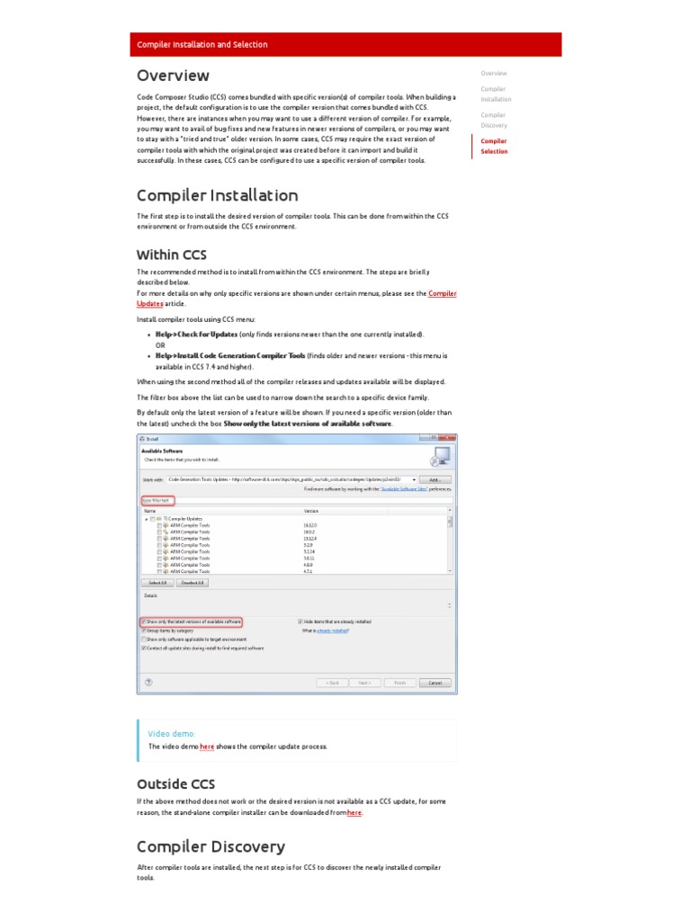 Within CCS: Compiler Installation and Selection | PDF | Compiler | Installation (Computer Programs)
