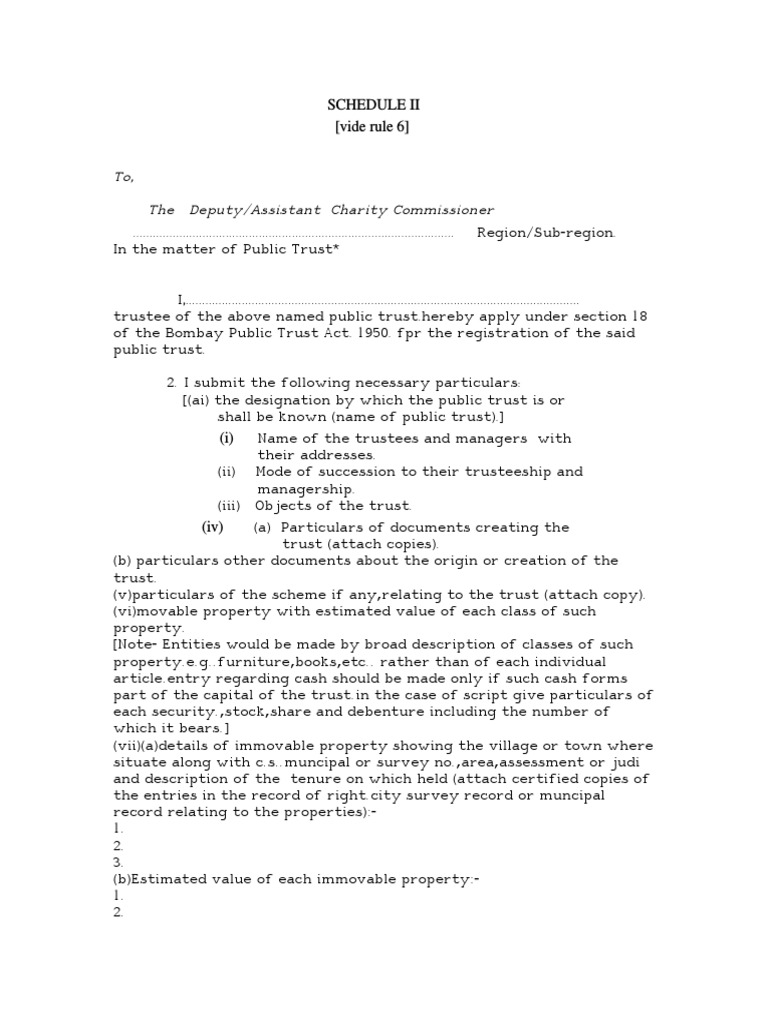 Public Trust Registration Application | PDF | Teaching Methods & Materials