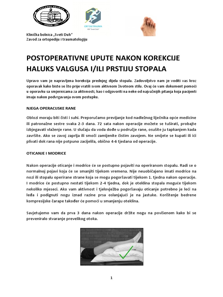 Postoperativne Upute HV | PDF