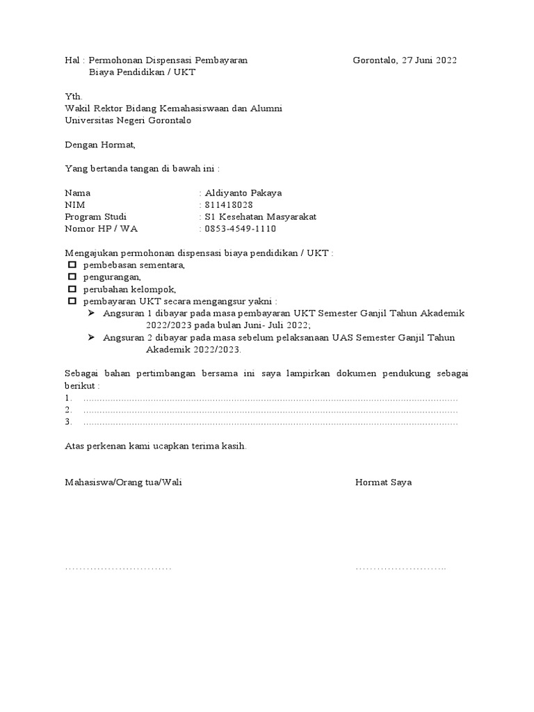 Surat Permohonan | PDF