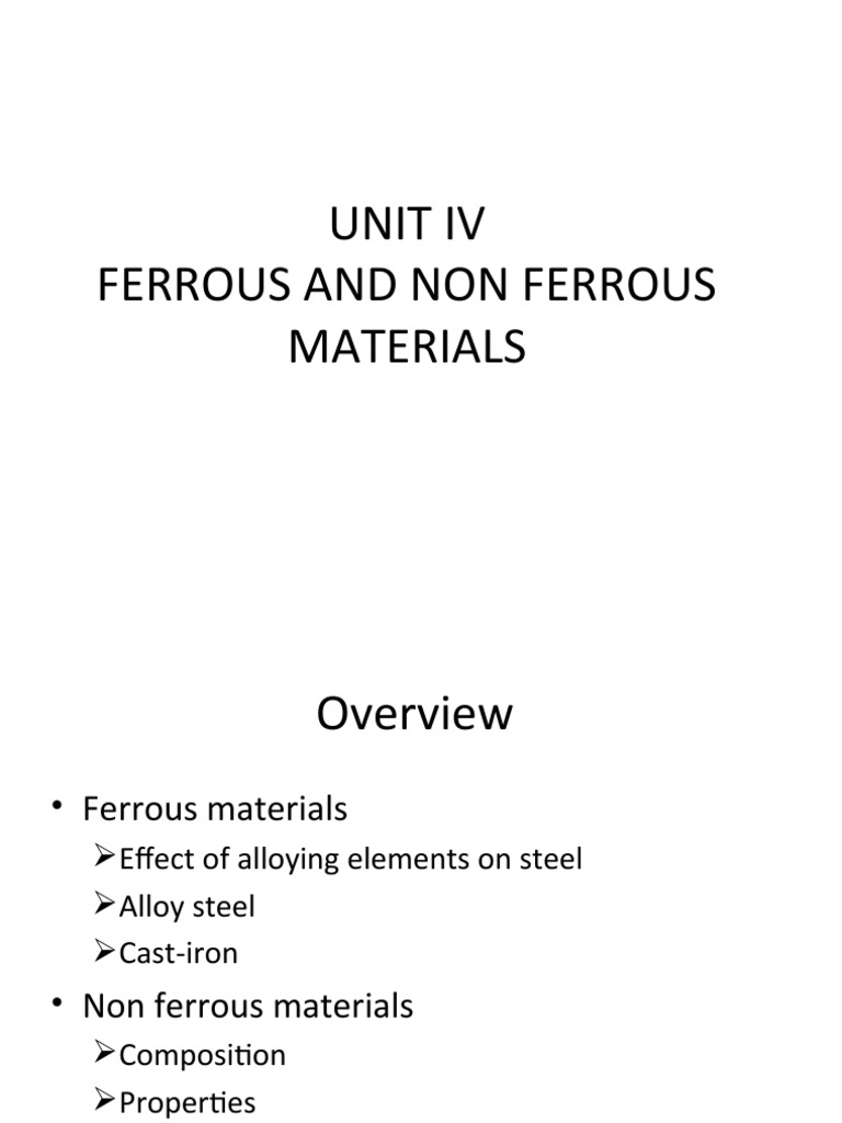 Ferrous and Non-Ferrous Materials Overview | PDF