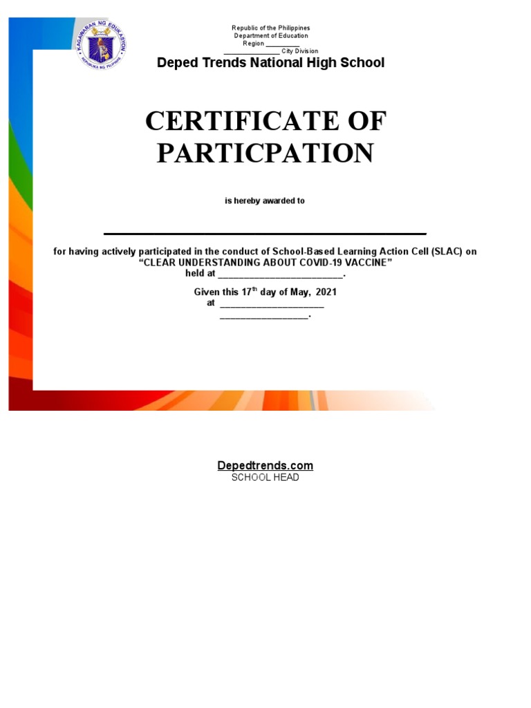 Certificate of Participation Lac | PDF