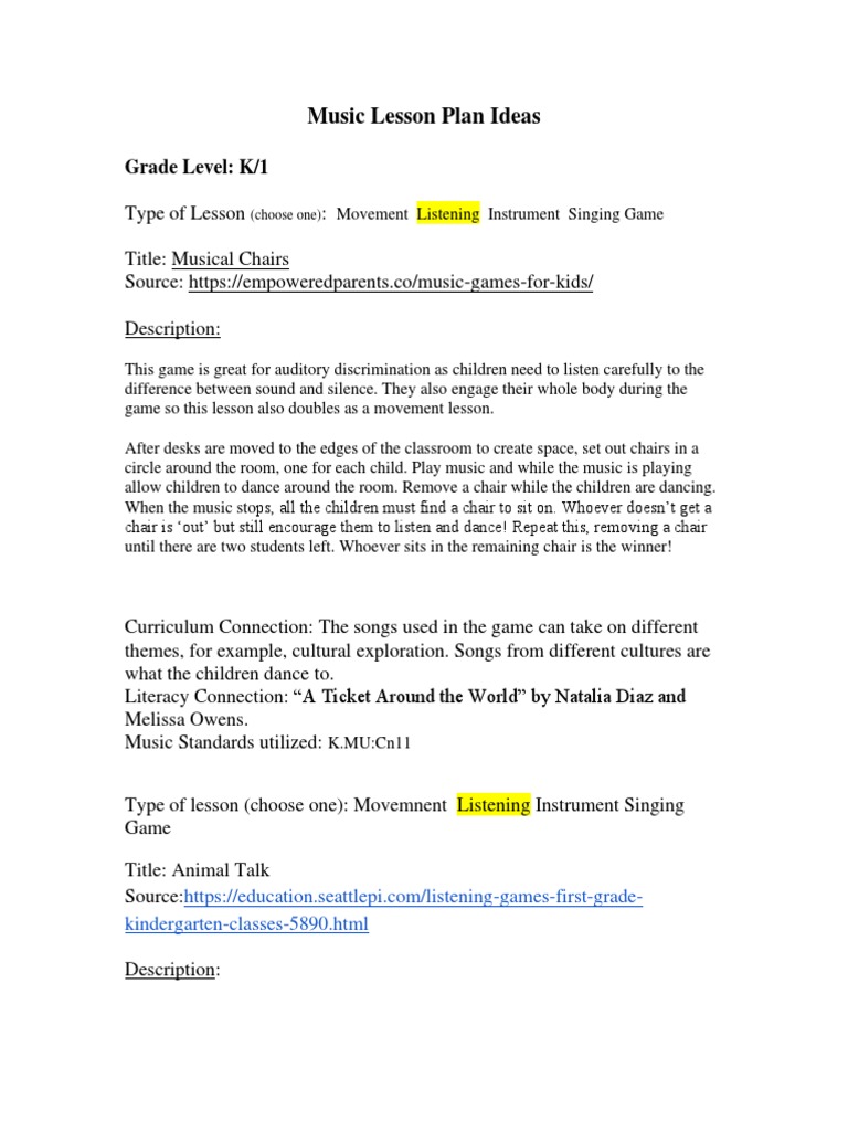 Listening Lesson Plans | PDF | Lesson Plan | Curriculum