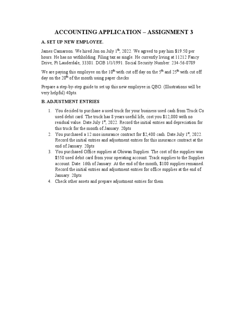 Accounting Application A3 Updated | PDF