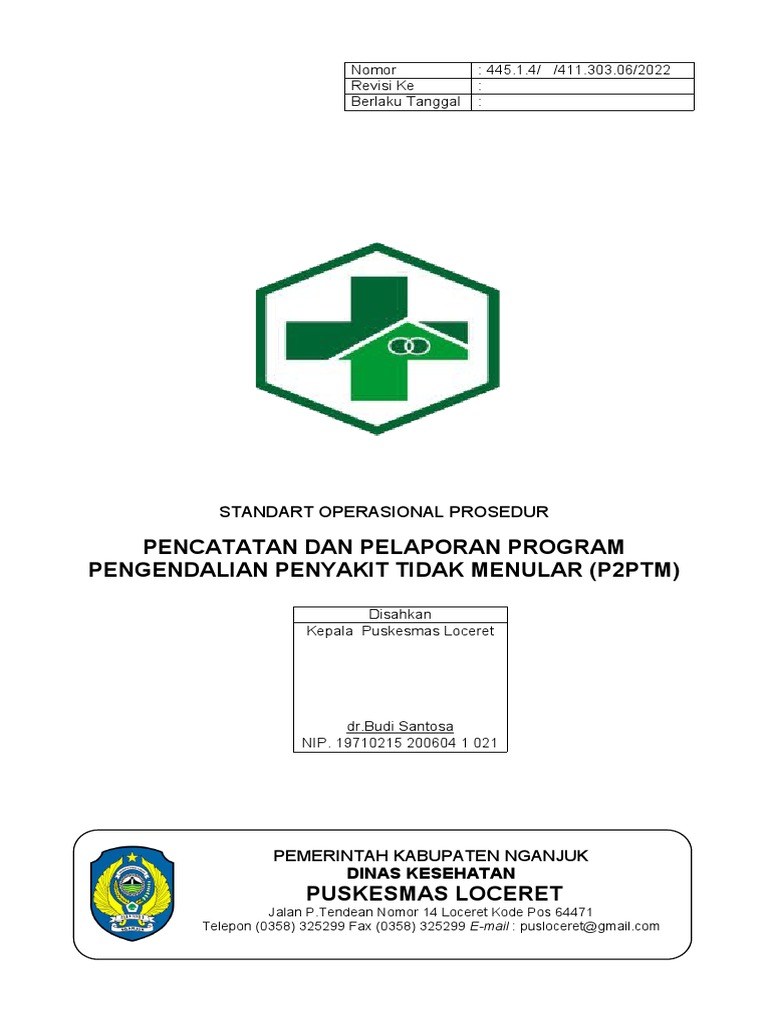 Sop Pencatatan Dan Pelaporan PTM | PDF