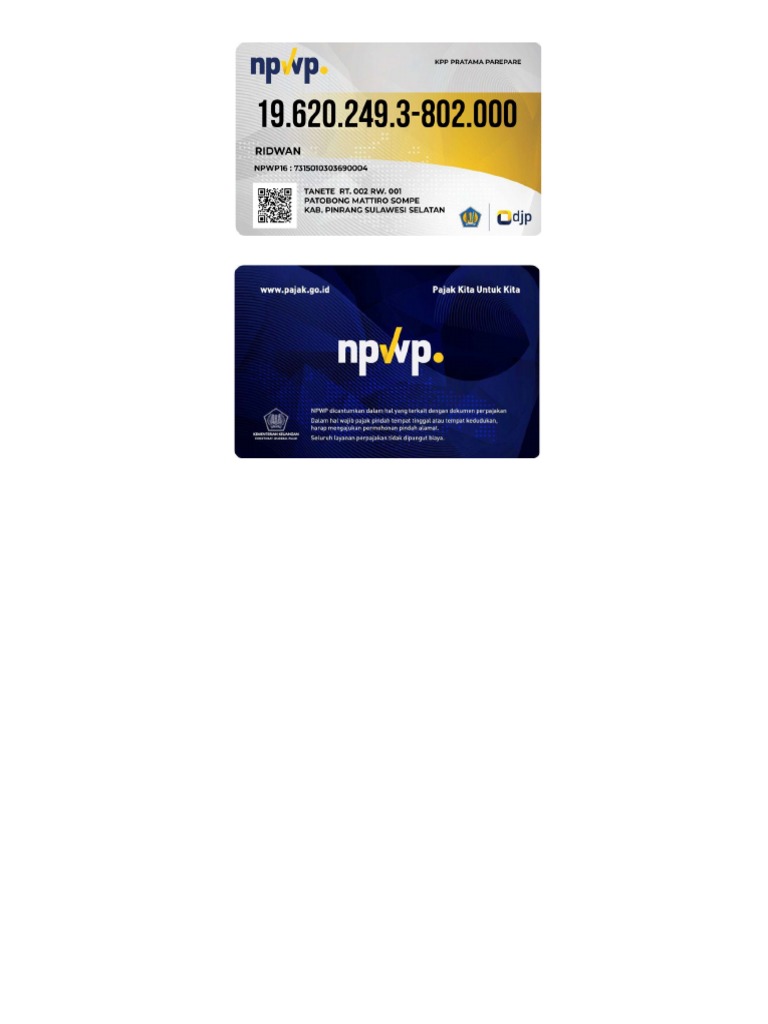 NPWP Ridwan | PDF