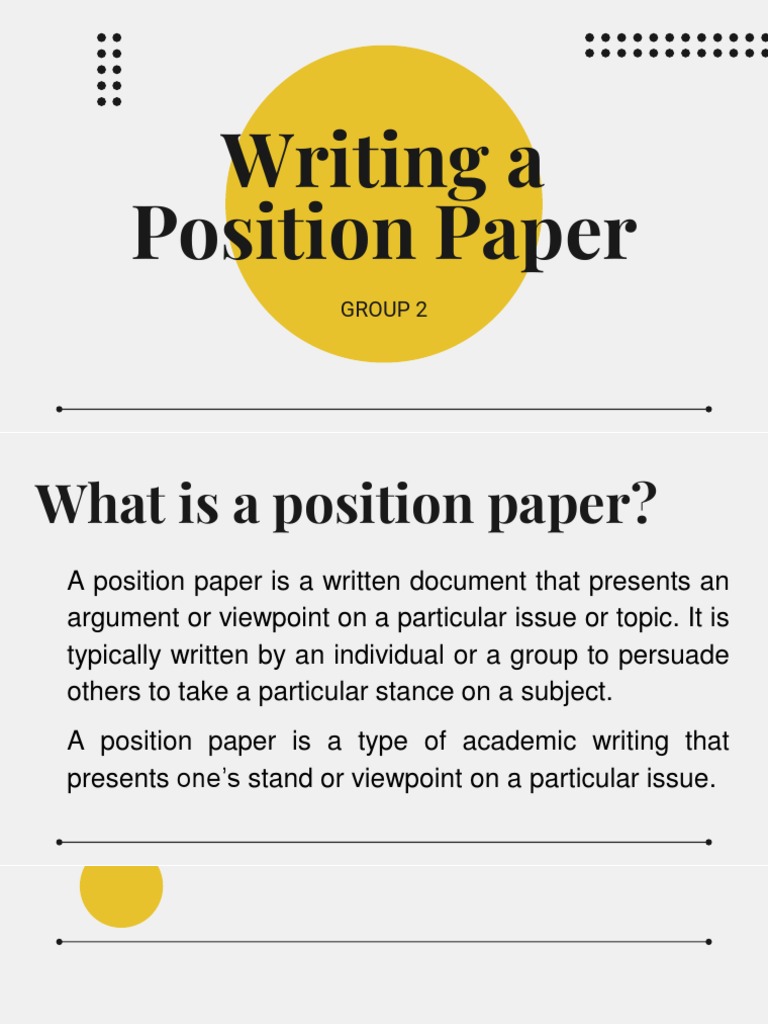 Writing a Position Paper | PDF | Argument | Evidence