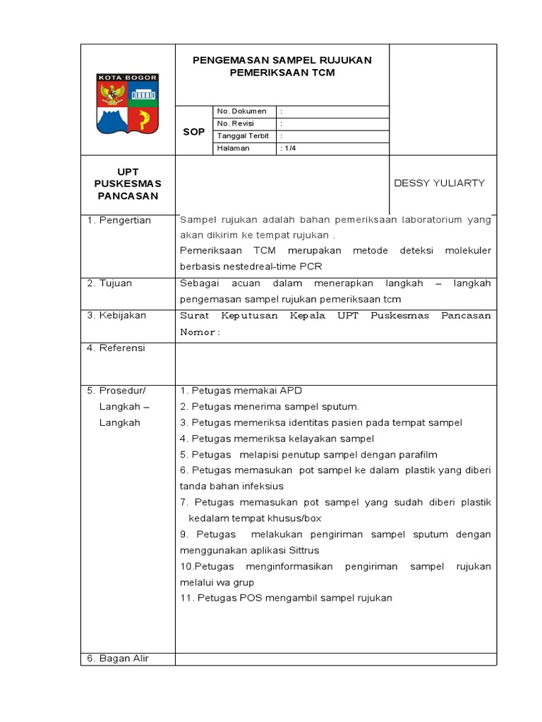 Sop-Pengemasan Sampel Rujukan Pemeriksaan TCM | PDF