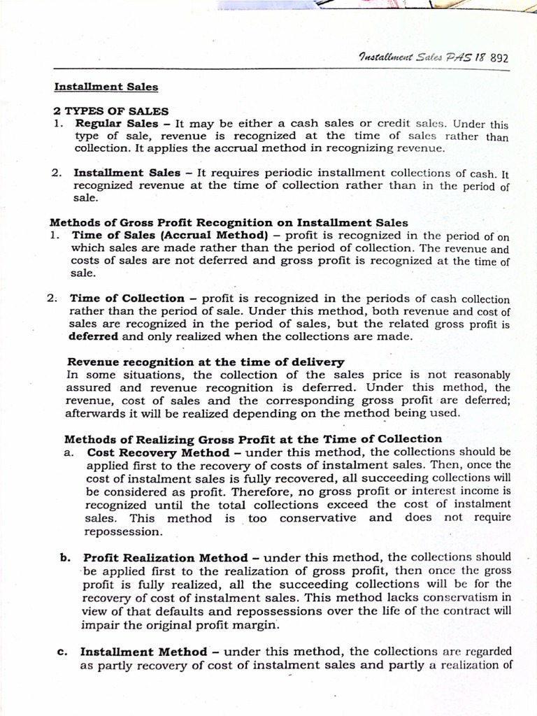 Installment Sales | PDF