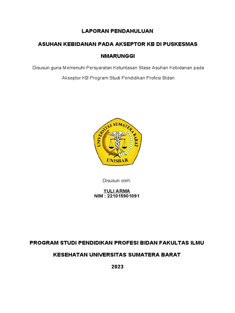 LAPORAN PENDAHULUAN Stase KB | PDF