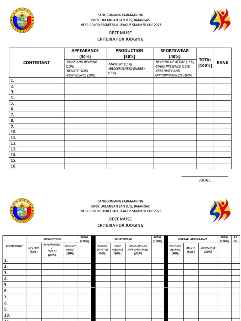 Criteria For Judging | PDF