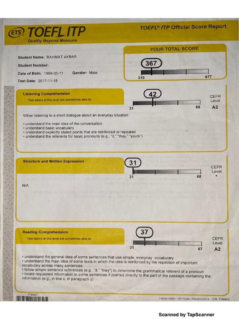 Toefl ITP | PDF Toefl ITP | PDF