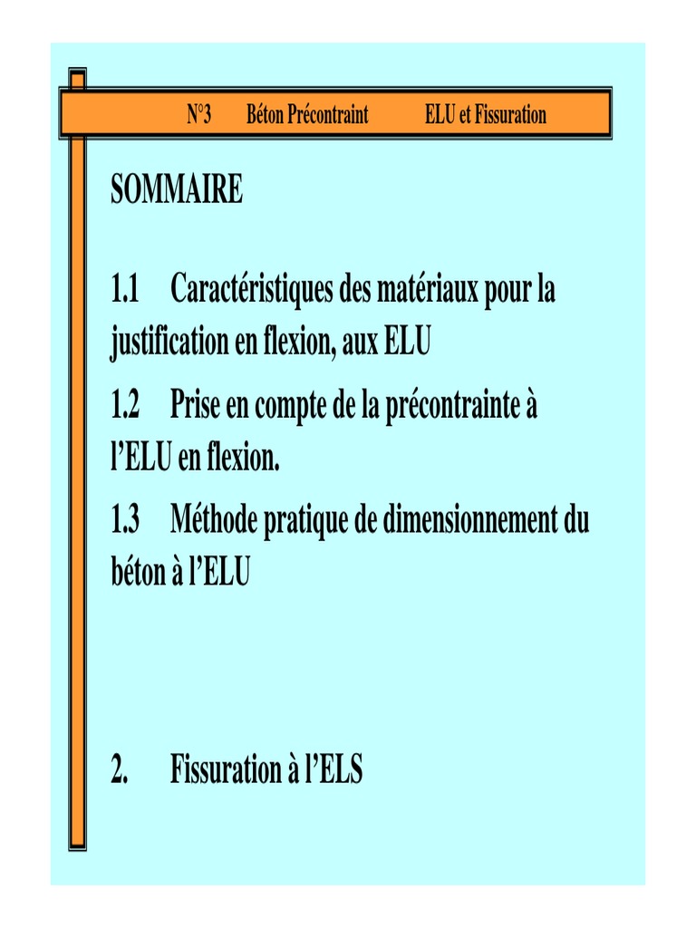 Béton Précontraint : ELU et Fissuration | PDF | Méthodes et références ...