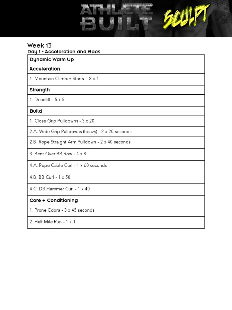 Athlete Built Sculpt.W13 | PDF