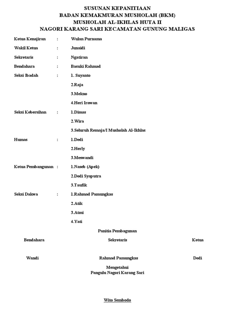 SUSUNAN KEPANITIAAN | PDF