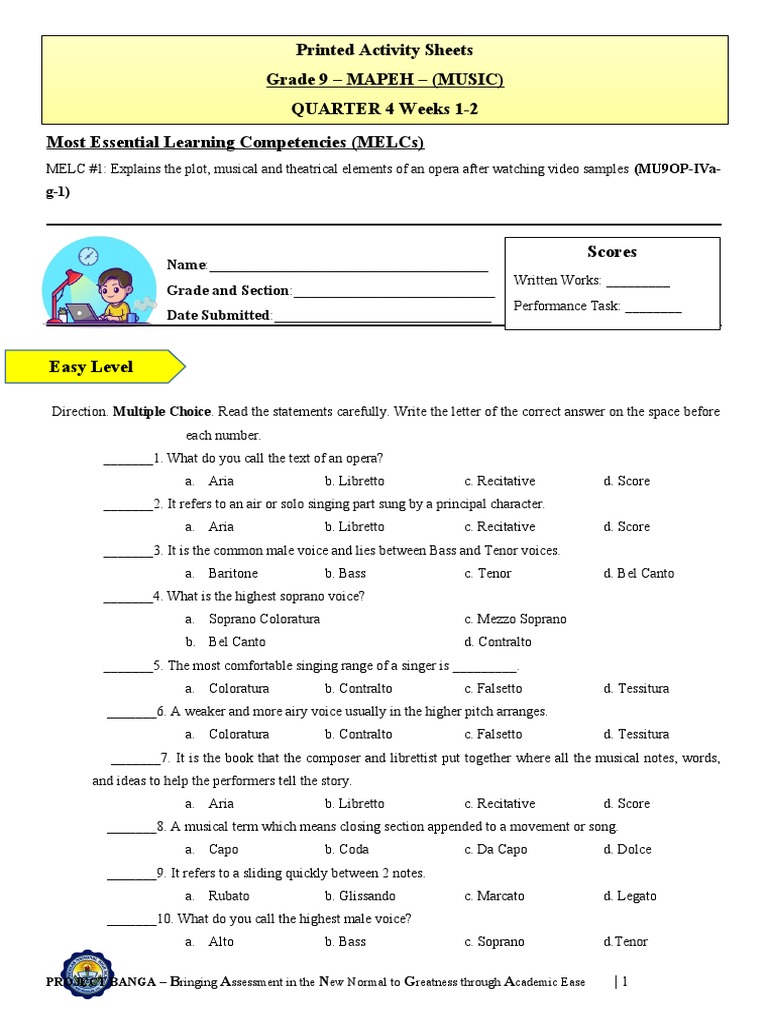 As Q4 Music9 Week-1-2 JDC | PDF | Singing | Opera