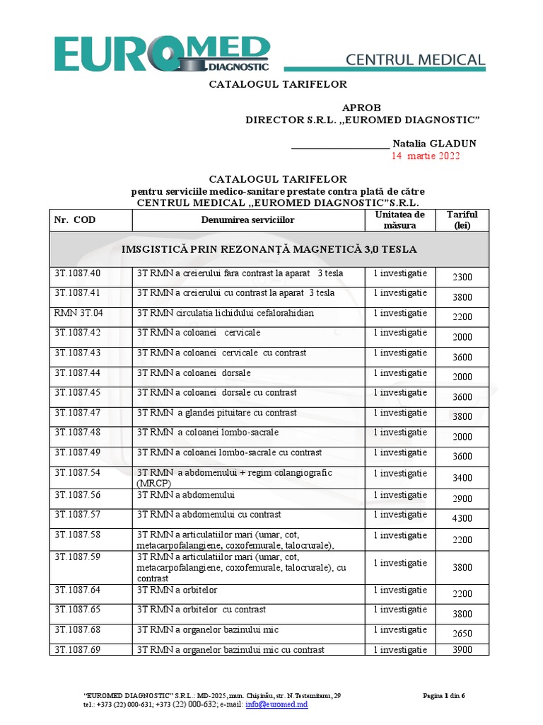 Price List EUROMED 14.03.22 | PDF