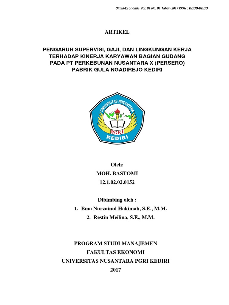 Simki-Economic Vol. 01 No. 01 Tahun 2017 ISSN: BBBB-BBBB | PDF