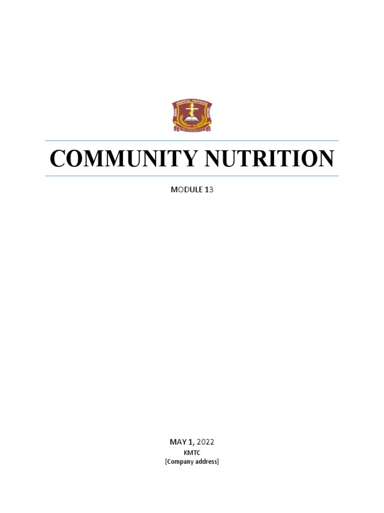 Community Nutrition Overview and Essentials | PDF | Fat | Nutrients