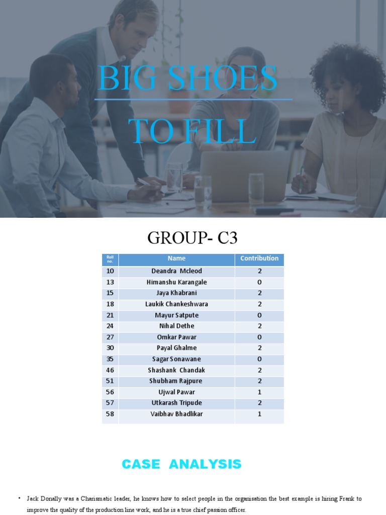 Big Shoes To Fill-1 | PDF | Leadership | Incentive