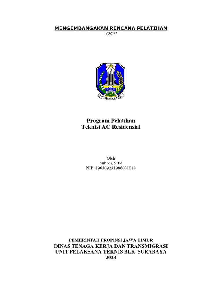 Rencana Pelatihan Teknisi AC 2023 | PDF