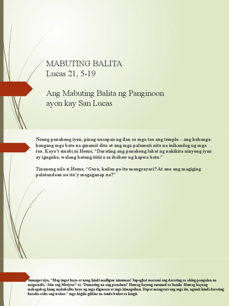 Mabuting Balita | PDF