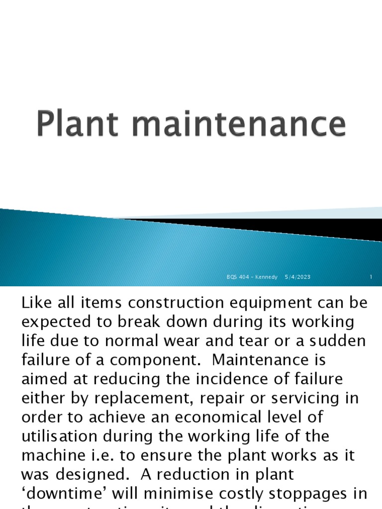 Plant maintenance | PDF