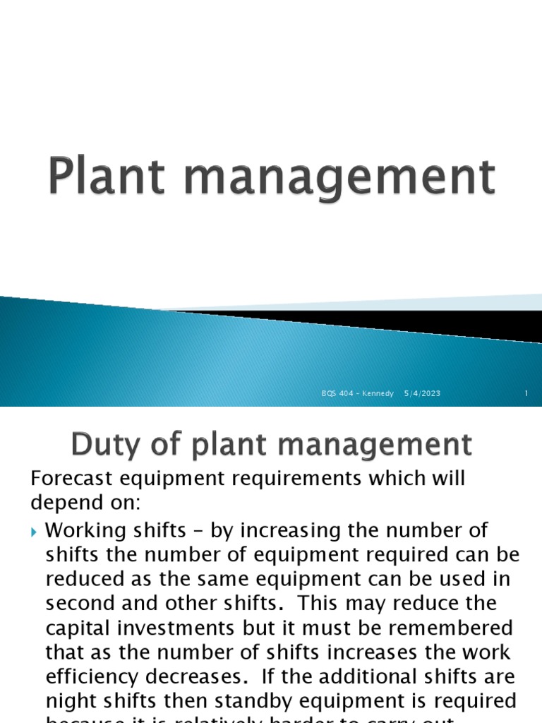 Plant Management | PDF