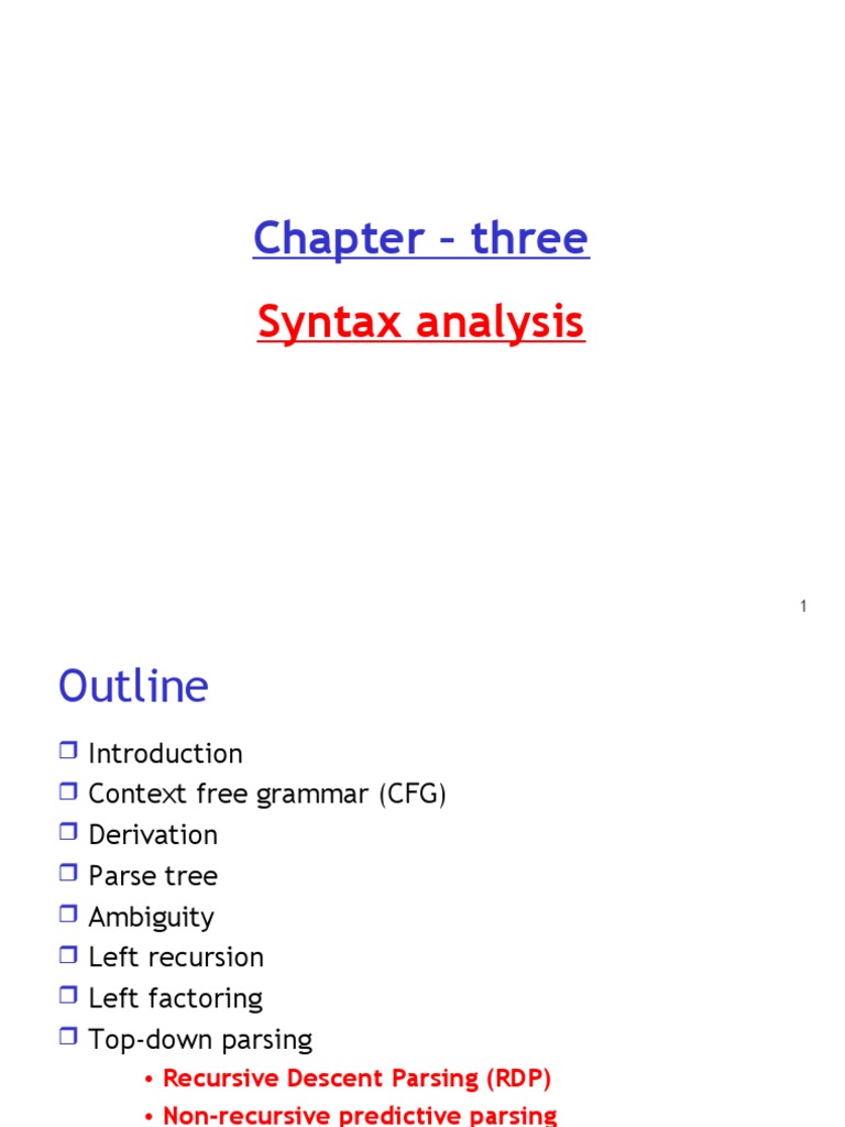 Chapter-3-Syntax Analysis | PDF Chapter-3-Syntax Analysis | PDF