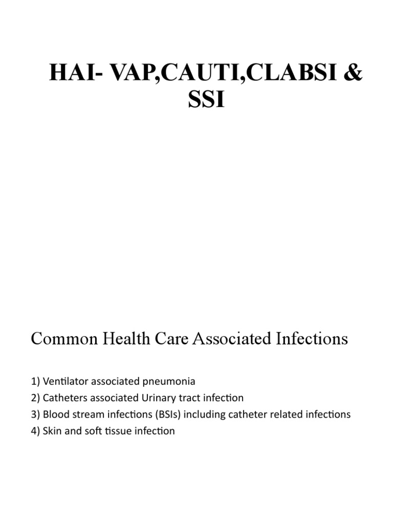 Hai - Vap Cauti Clabsi Ssi | PDF | Wellness | Science & Mathematics