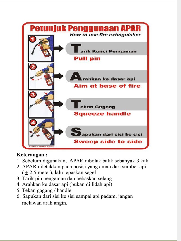 Tips Penggunaan APAR | PDF