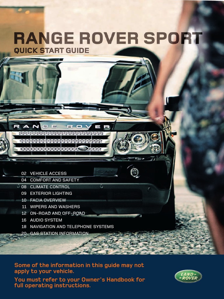 Land Rover 2007 Range Rover Sport Users Manual 570108 | PDF