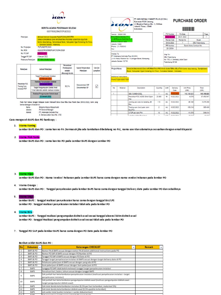 Cara Mengecek BAPS Dan PO Hardcopy-2 | PDF