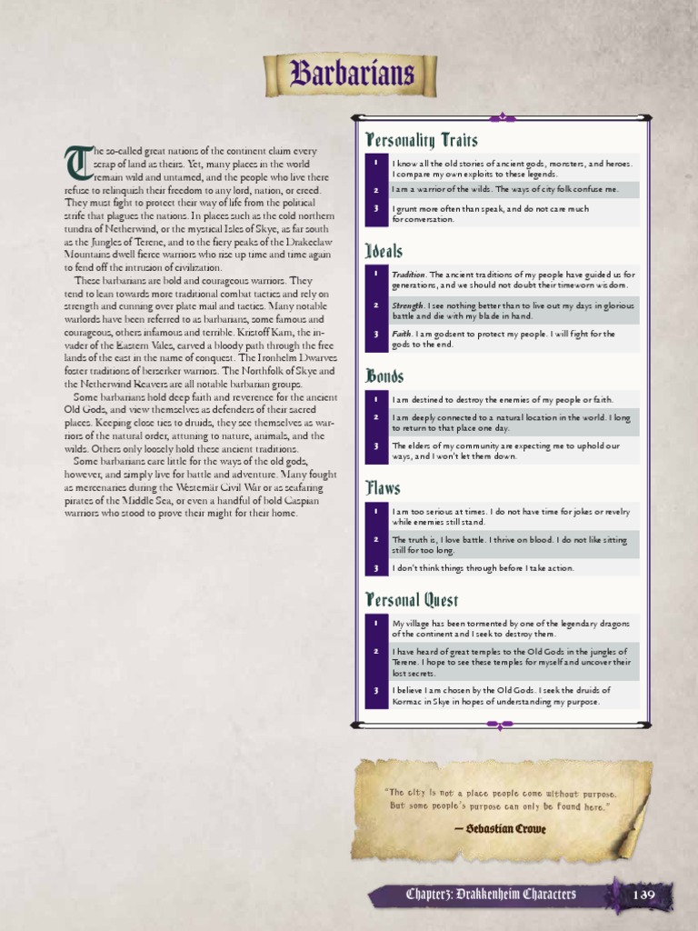 Drakkenheim Barbarian Subclass Guide | PDF | Faith | Clergy