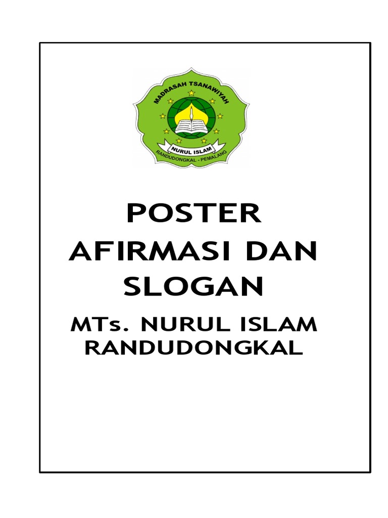 1.3.b3 Poster Afirmasi Dan Slogan MTS NIRA | PDF